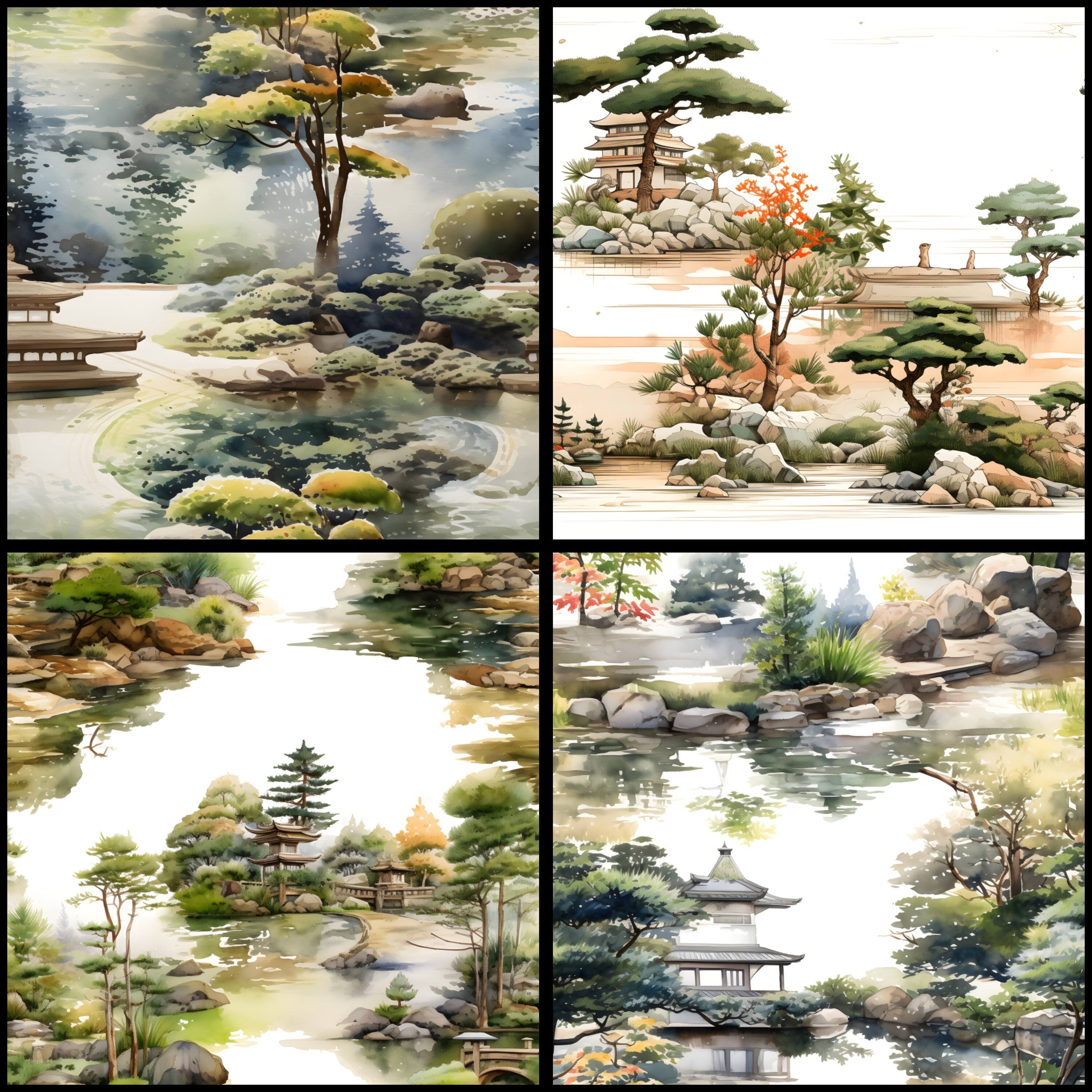 Digital Paper Zen Garden Pattern Instant Download Seamless Digital Zen ...