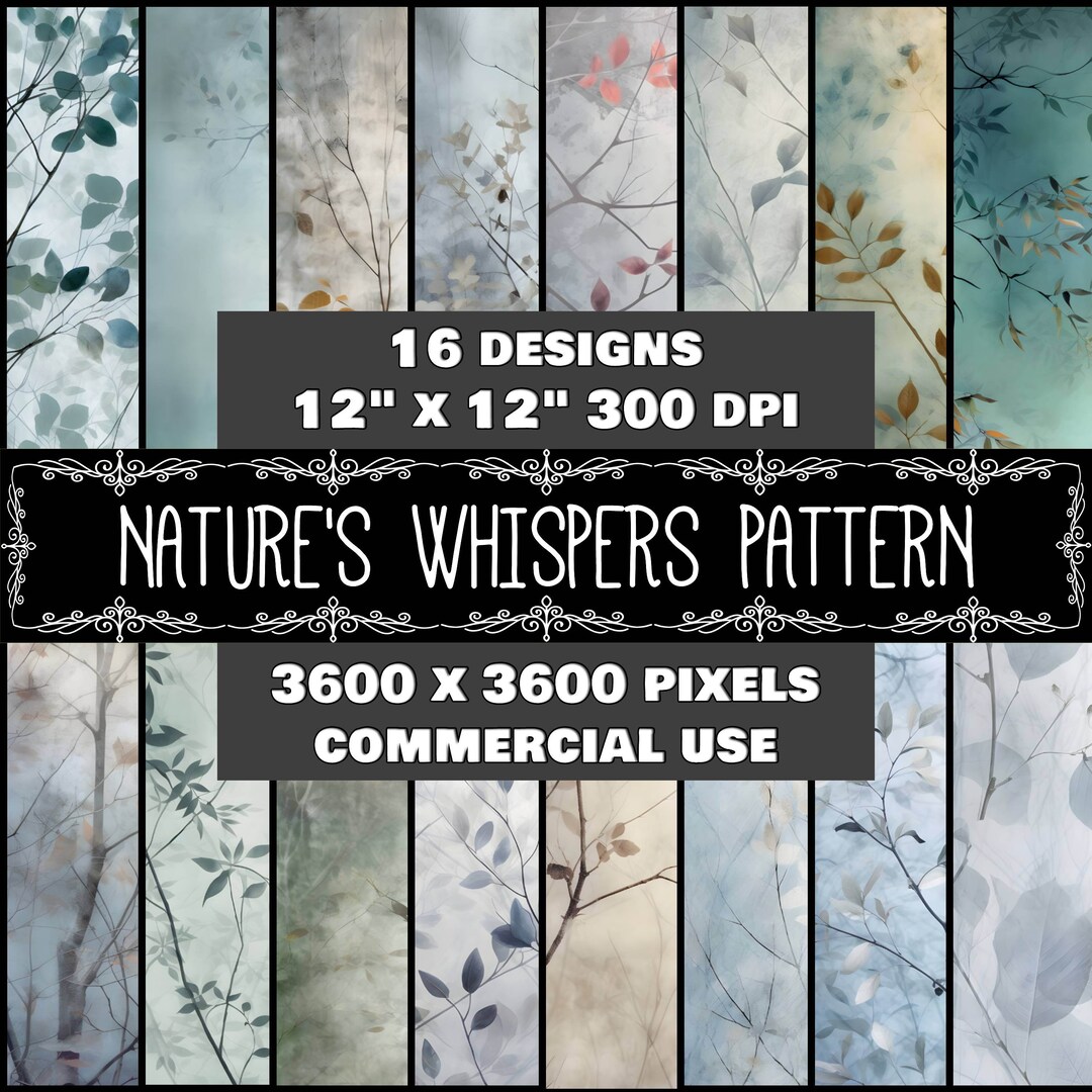 Digital Paper Leaf Pattern Instant Download Digital Silhouette Design ...