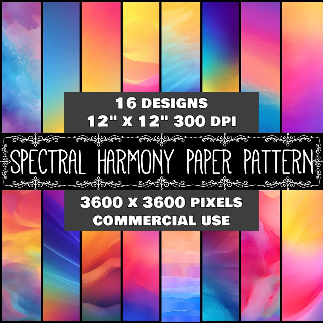 Digital Paper Spectrum Pattern Instant Download Digital Rainbow ...