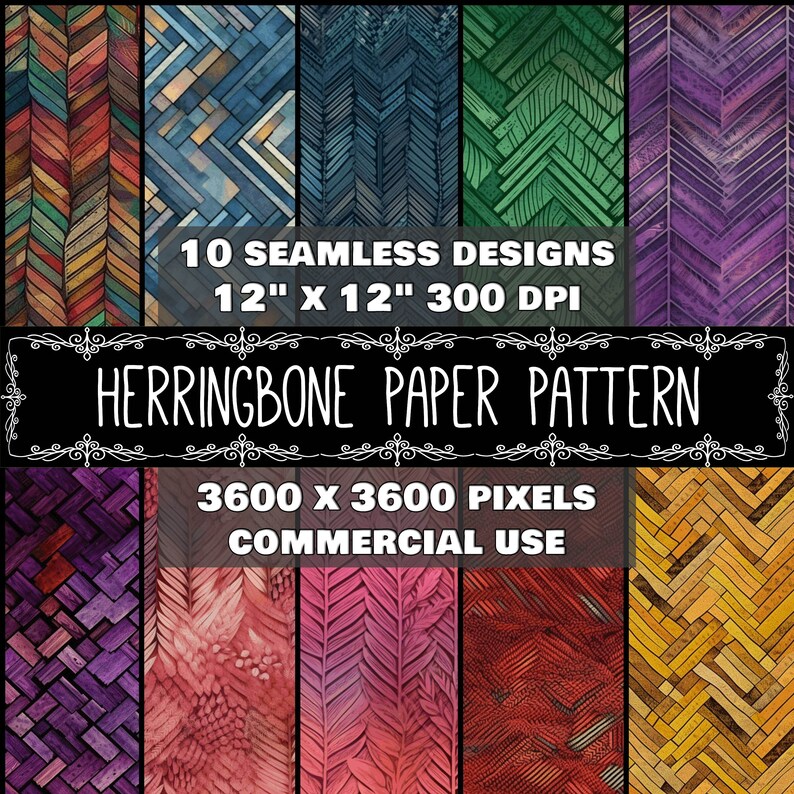 Digital Paper Herringbone Pattern Instant Download Seamless Digital ...