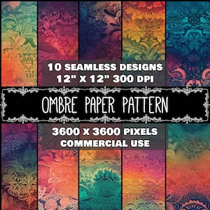 Digital Paper Ombre Pattern Instant Download Seamless Ombre Digital ...