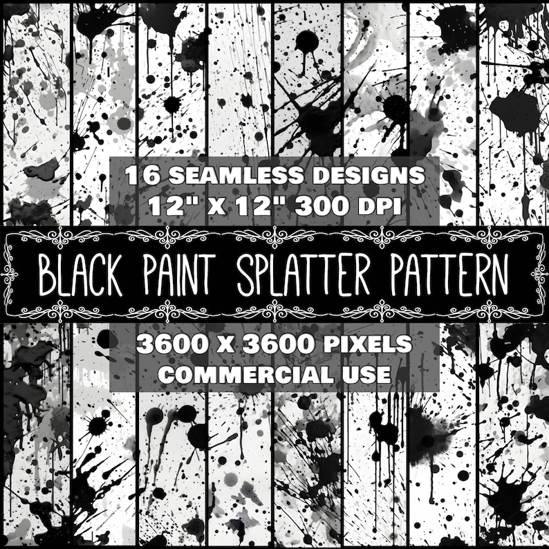 Digital Paper Paint Splatter Pattern Instant Download Seamless Digital ...