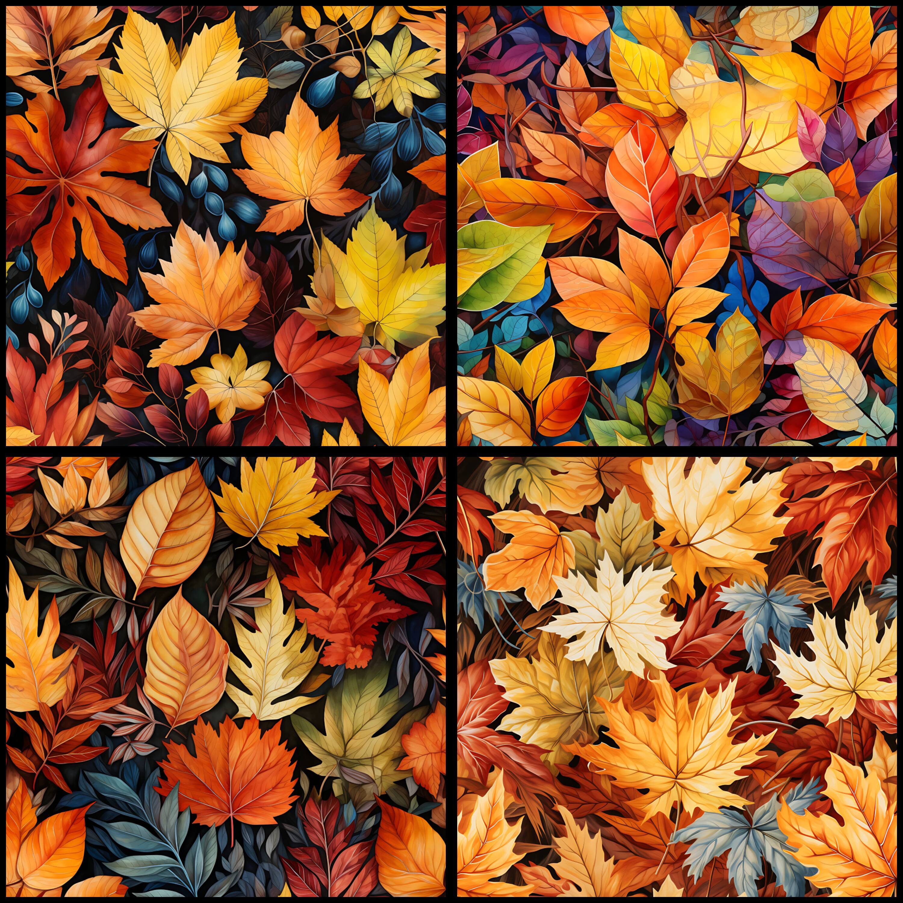 Digital Paper Foliage Pattern Instant Download Seamless Digital Autumn ...