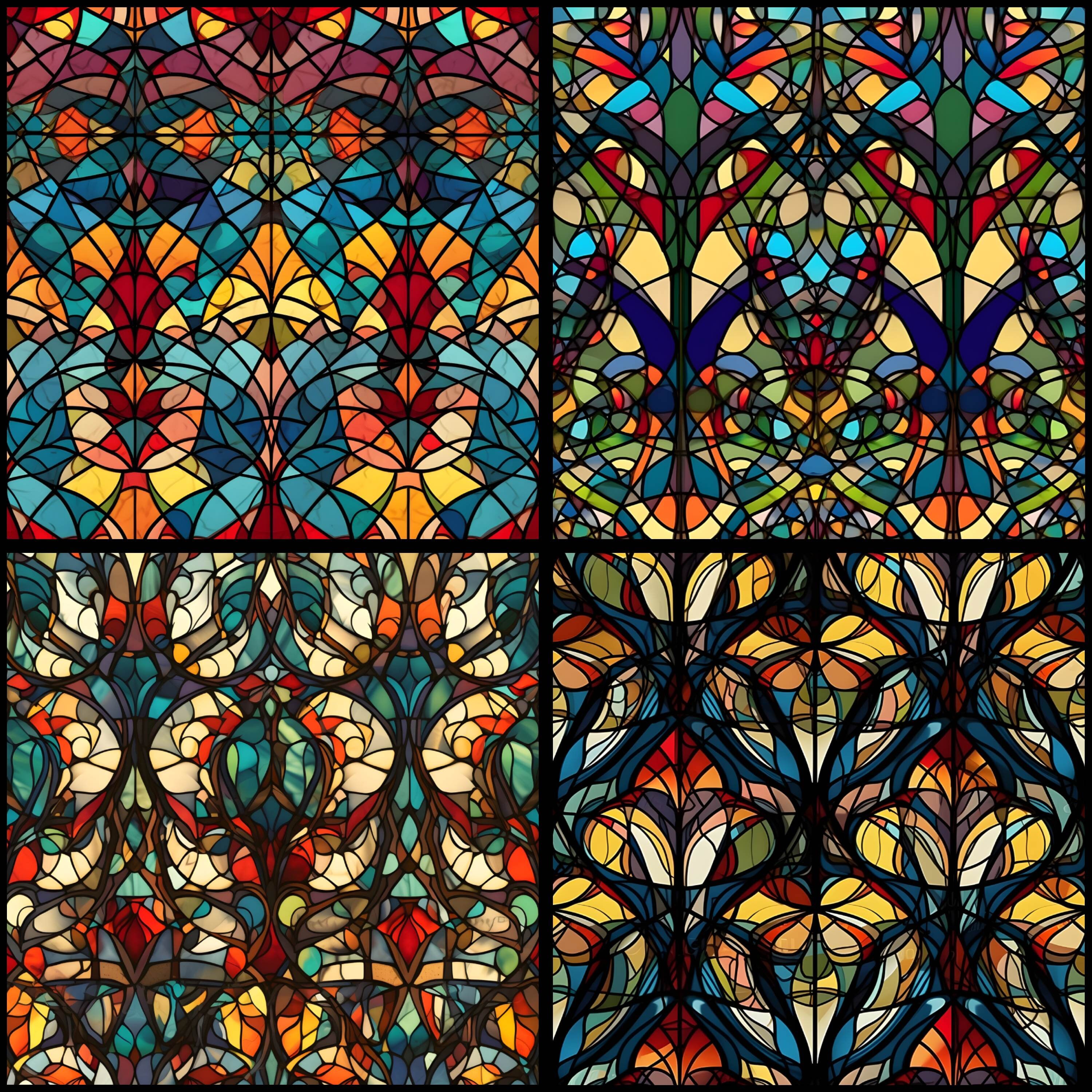 Digital Paper Stained Glass Pattern Instant Download Seamless Digital ...