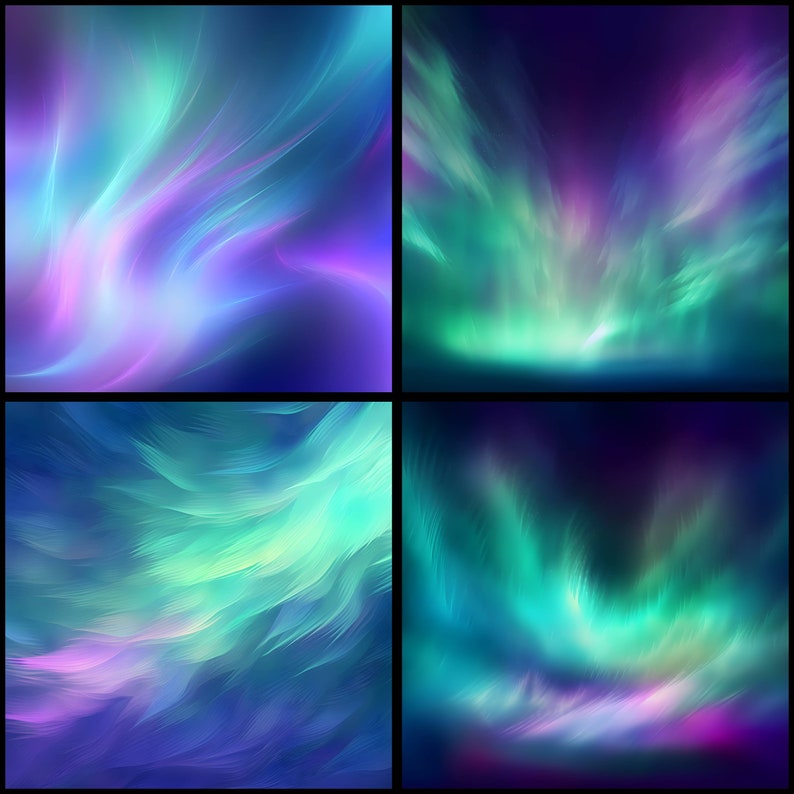 Digital Paper Aurora Borealis Pattern Instant Download Digital Northern ...