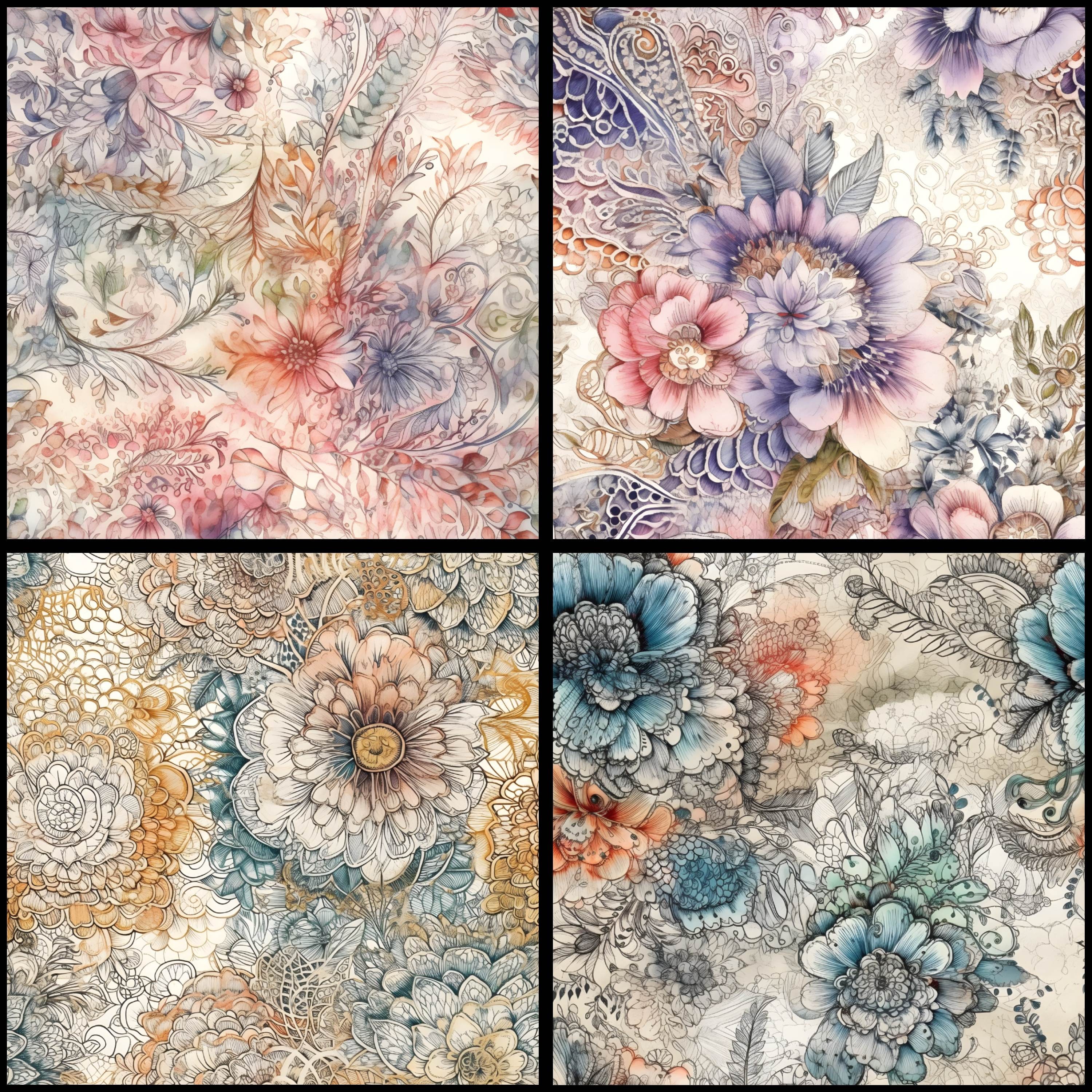 Digital Paper Lace Pattern Instant Download Seamless Vintage Lace Paper ...