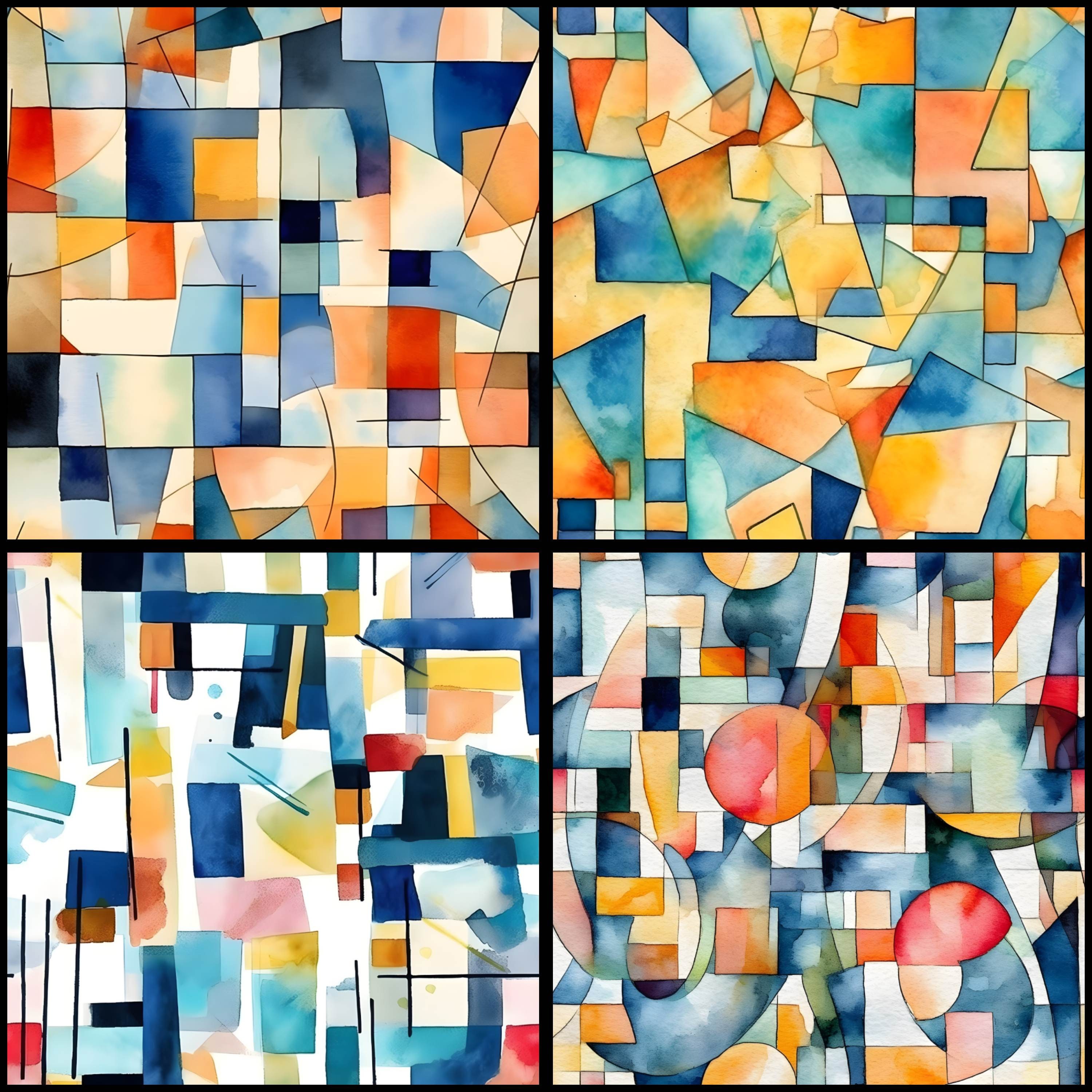 Digital Paper Cubist Pattern Instant Download Seamless Digital Cubist ...