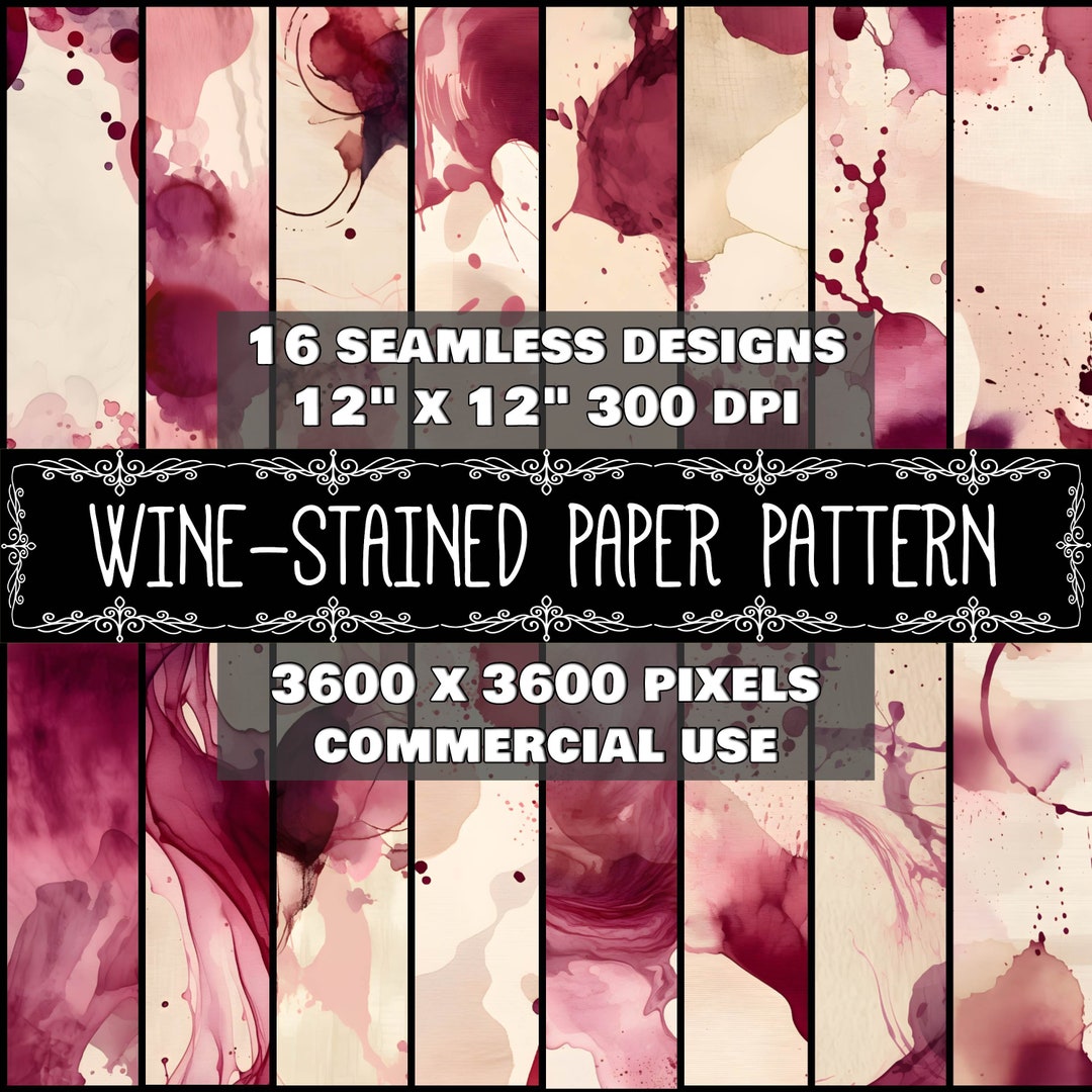 Digital Paper Wine Stains Pattern Instant Download Seamless Wine Stains ...