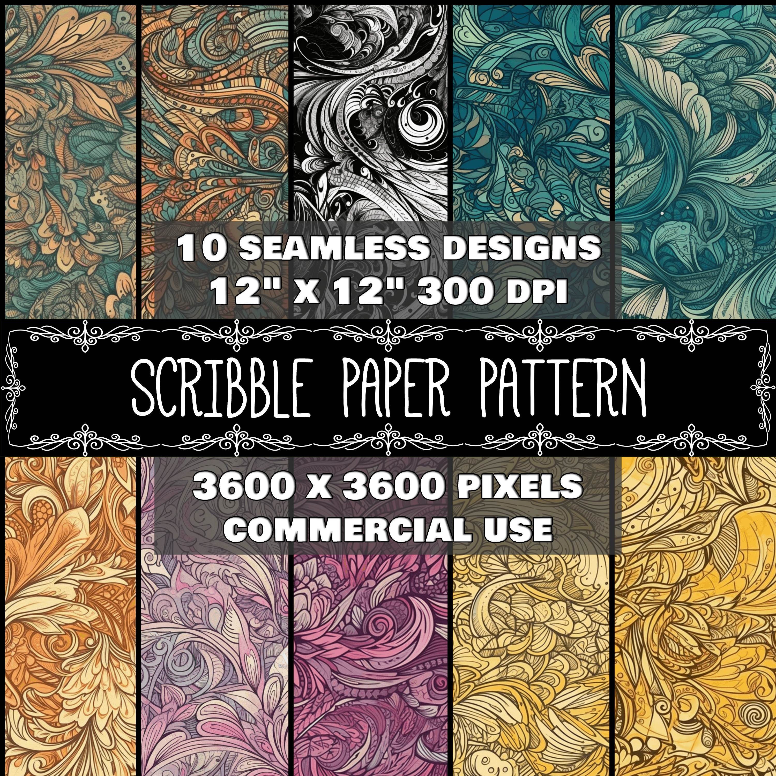 Digital Paper Scribble Pattern Instant Download Seamless Digital ...