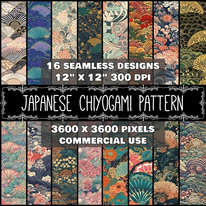 Digital Paper Chiyogami Pattern Instant Download Seamless Chiyogami ...
