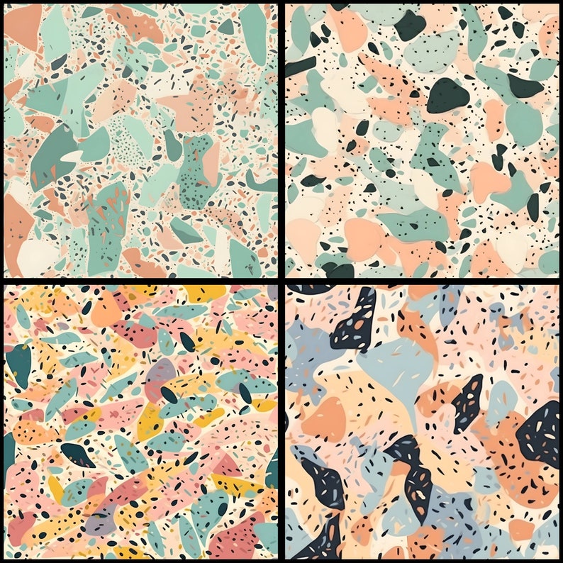 Digital Paper Terrazzo Pattern Instant Download Seamless Digital ...