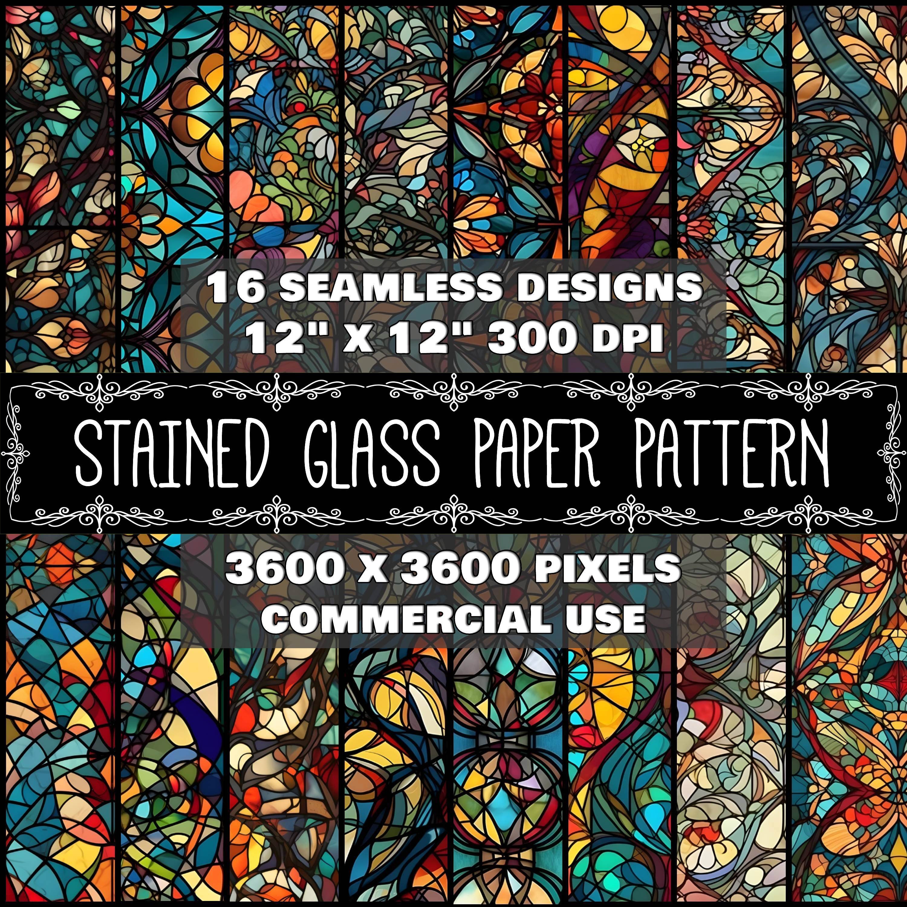 Digital Paper Stained Glass Pattern Instant Download Seamless Digital ...