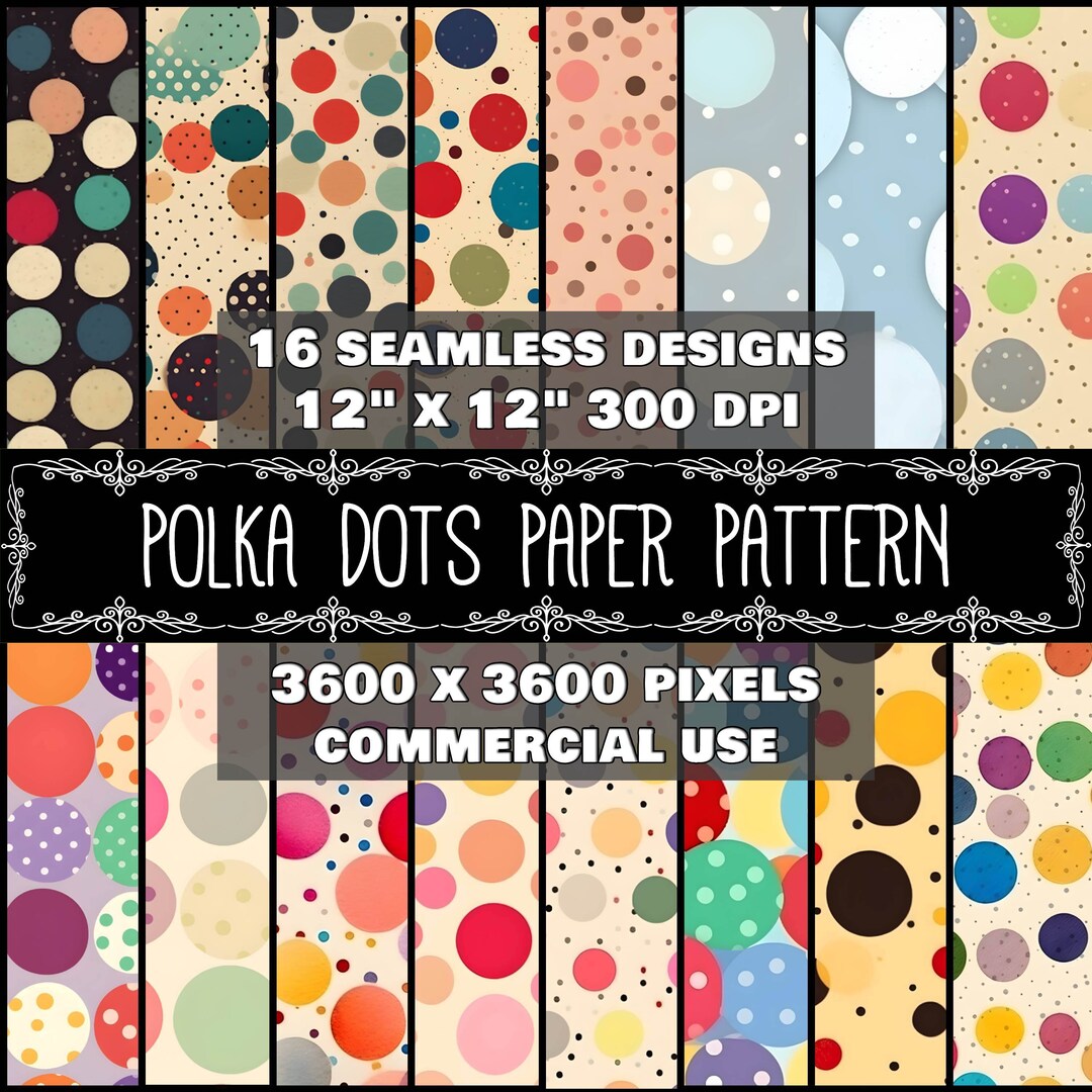 Digital Paper Polka Dot Pattern Instant Download Seamless Digital ...