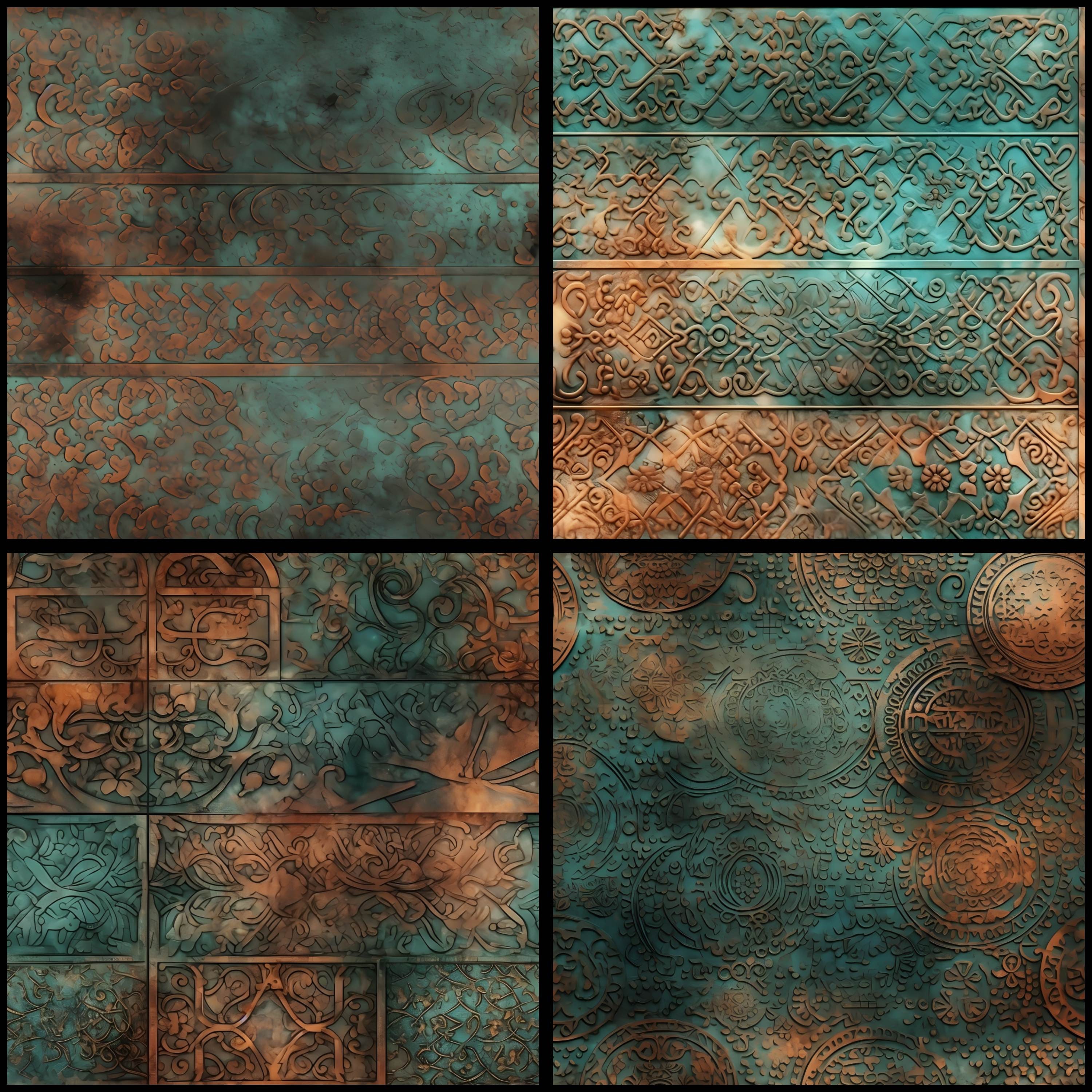 Digital Paper Copper Patina Pattern Instant Download Seamless Digital ...