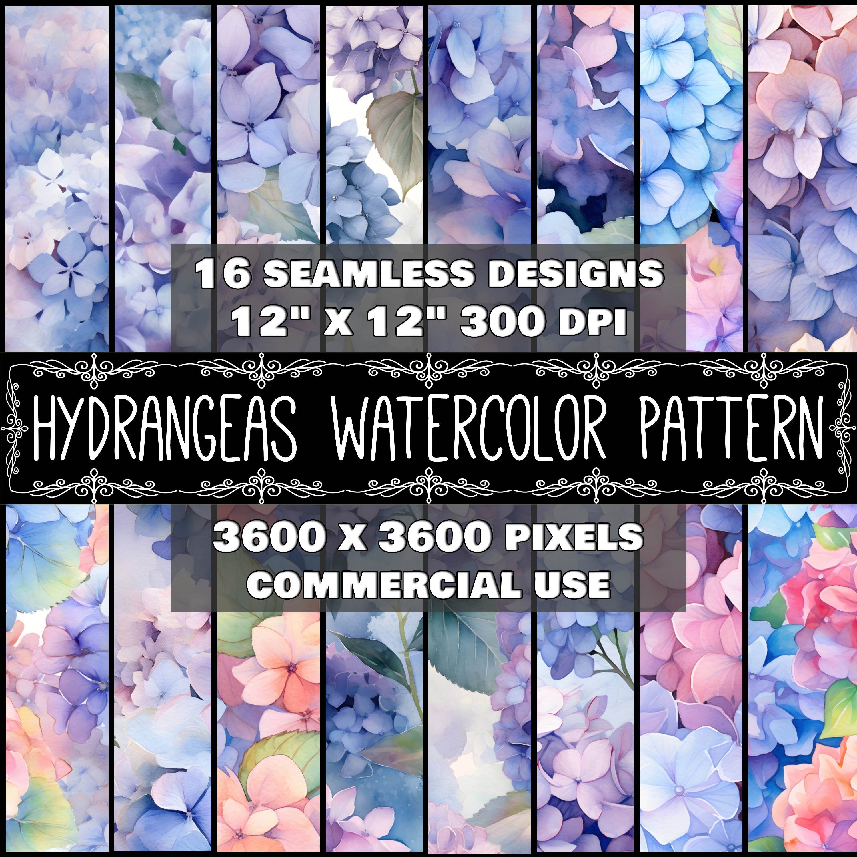 Digital Paper Hydrangea Pattern Instant Download Seamless Digital ...