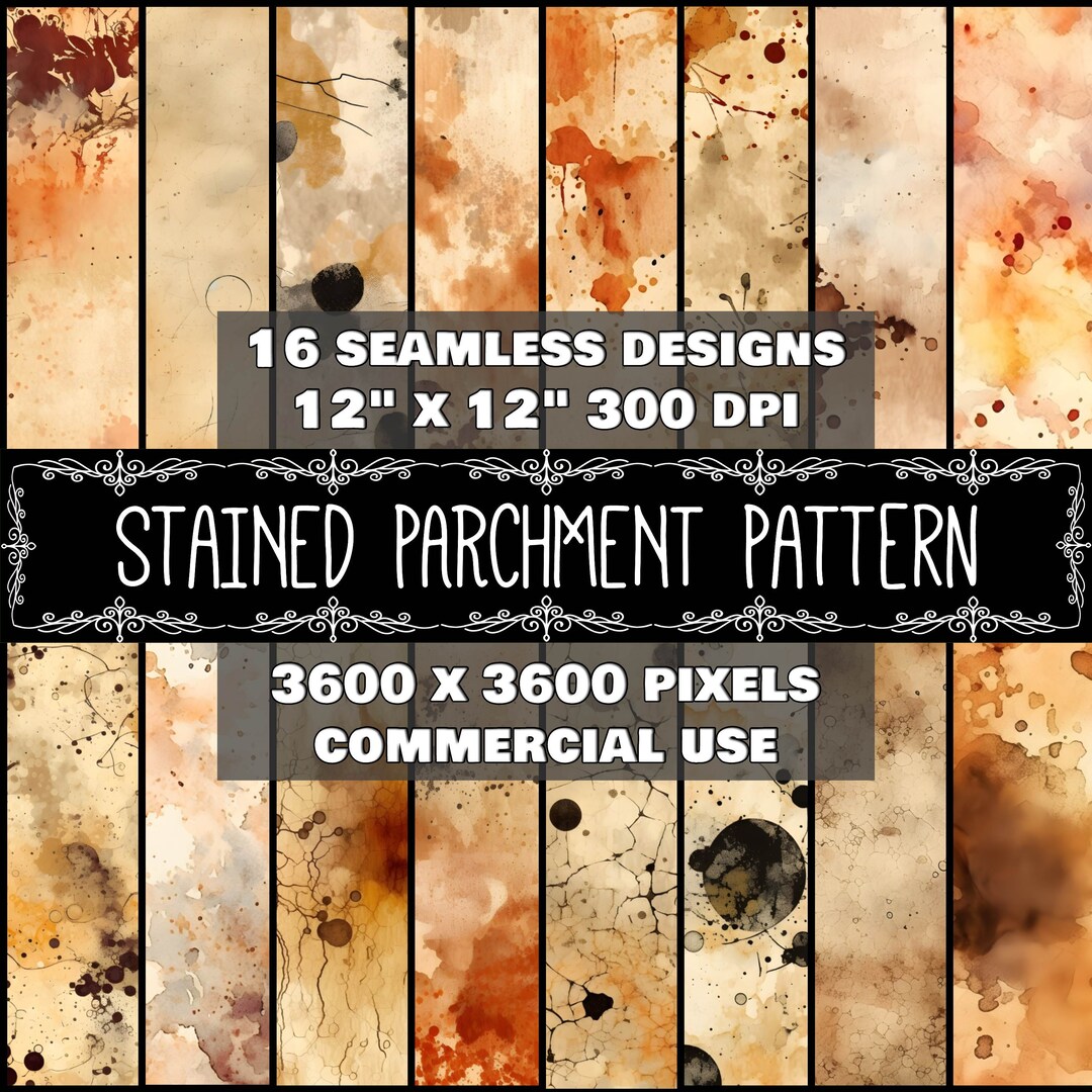 Digital Paper Stained Parchment Pattern Instant Download Seamless ...