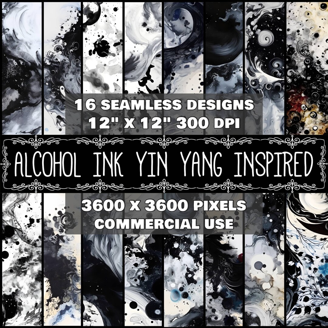 Digital Paper Yin Yang Pattern Instant Download Seamless Digital ...