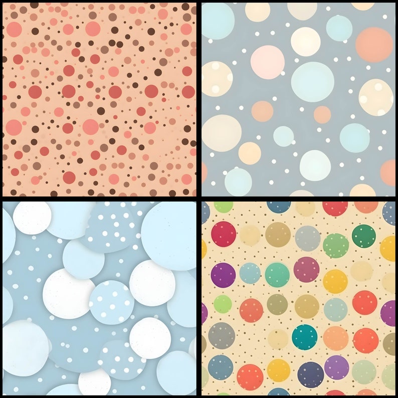 Digital Paper Polka Dot Pattern Instant Download Seamless Digital ...
