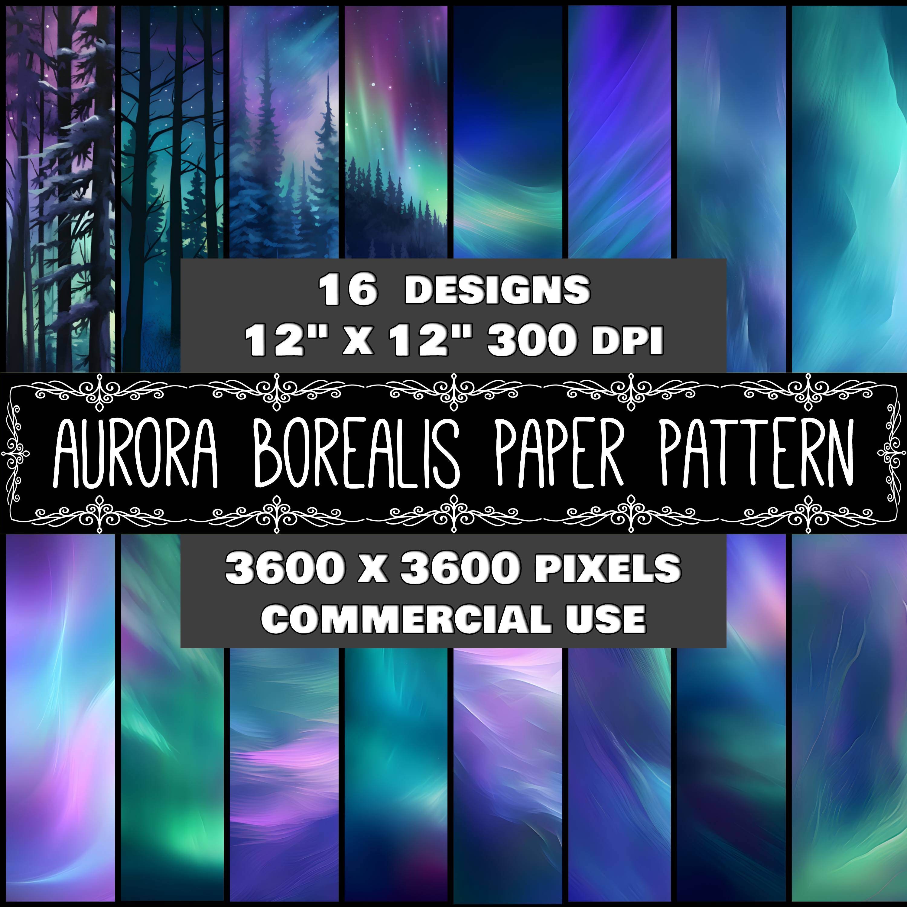 Digital Paper Aurora Borealis Pattern Instant Download Digital Northern ...