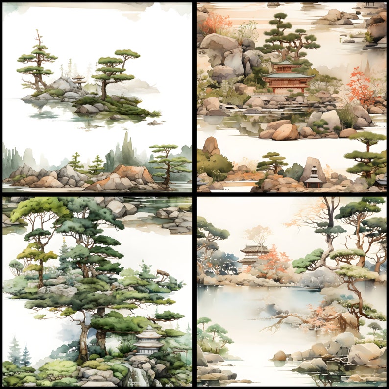 Digital Paper Zen Garden Pattern Instant Download Seamless Digital Zen ...