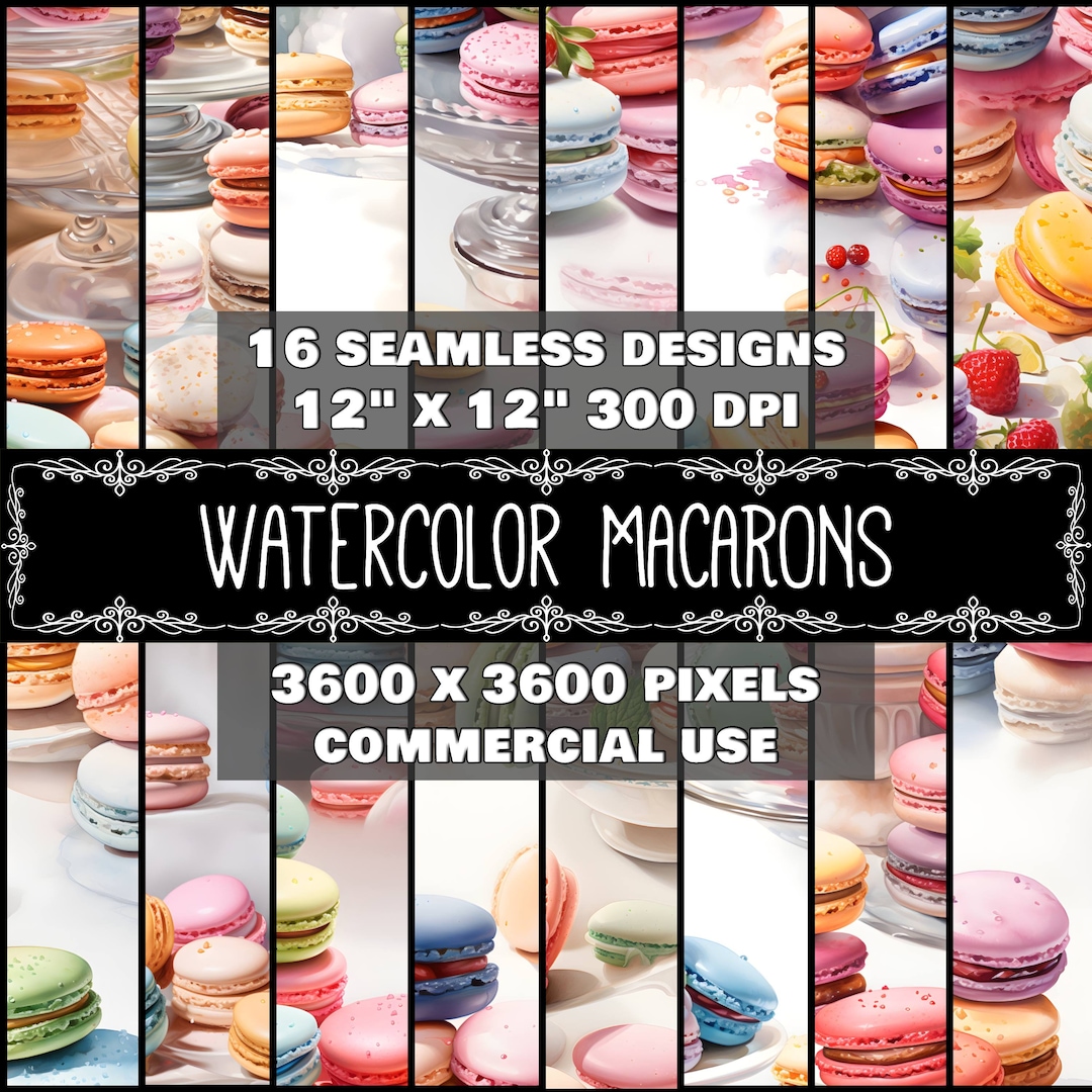 Digital Paper Macaron Pattern Instant Download Seamless Digital ...