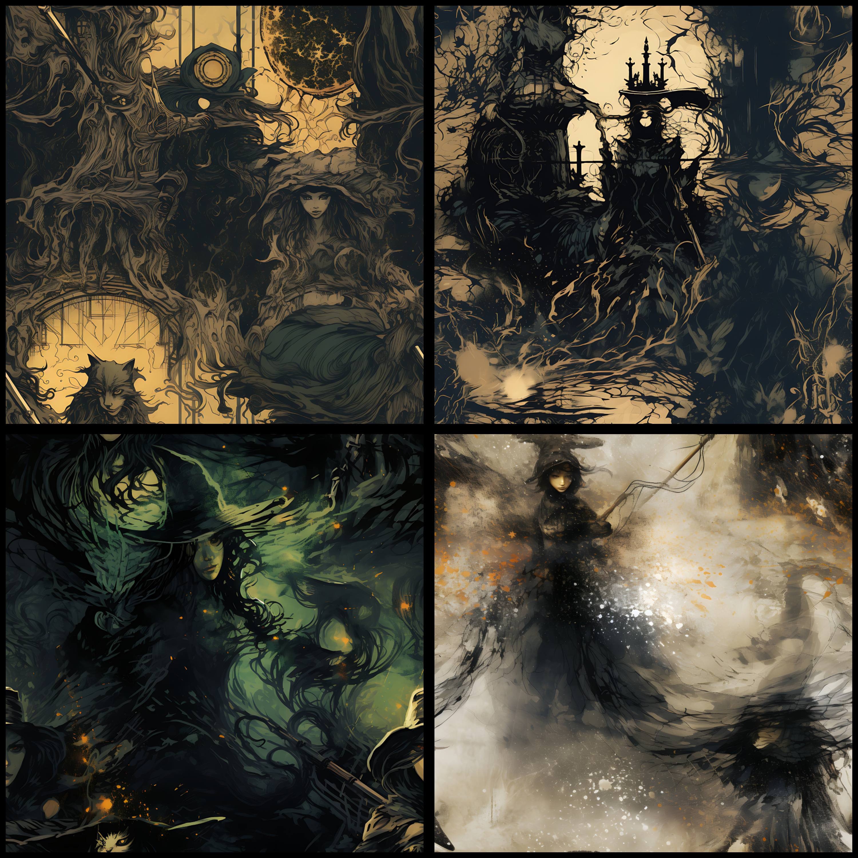 Halloween Digital Paper Witches Pattern Instant Download Seamless ...