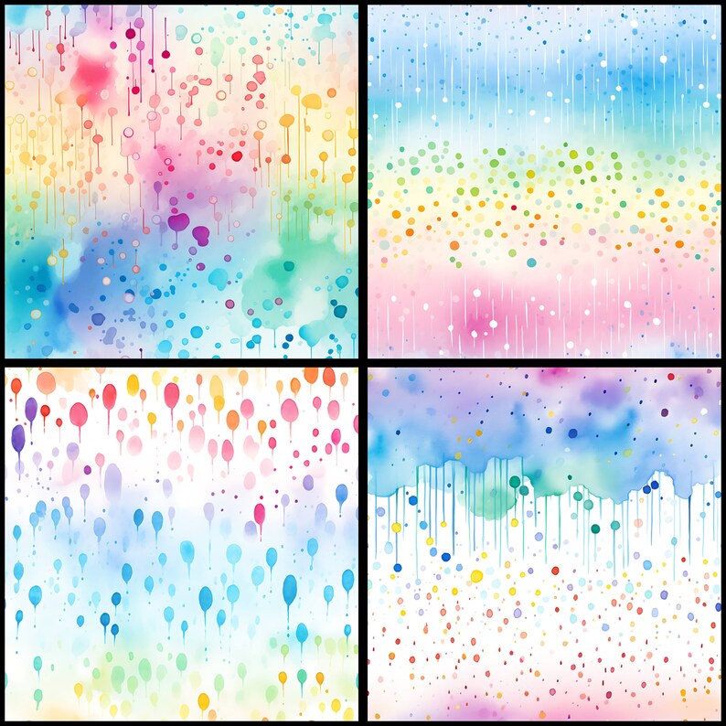 Digital Paper Raindrops Pattern Instant Download Seamless Digital ...