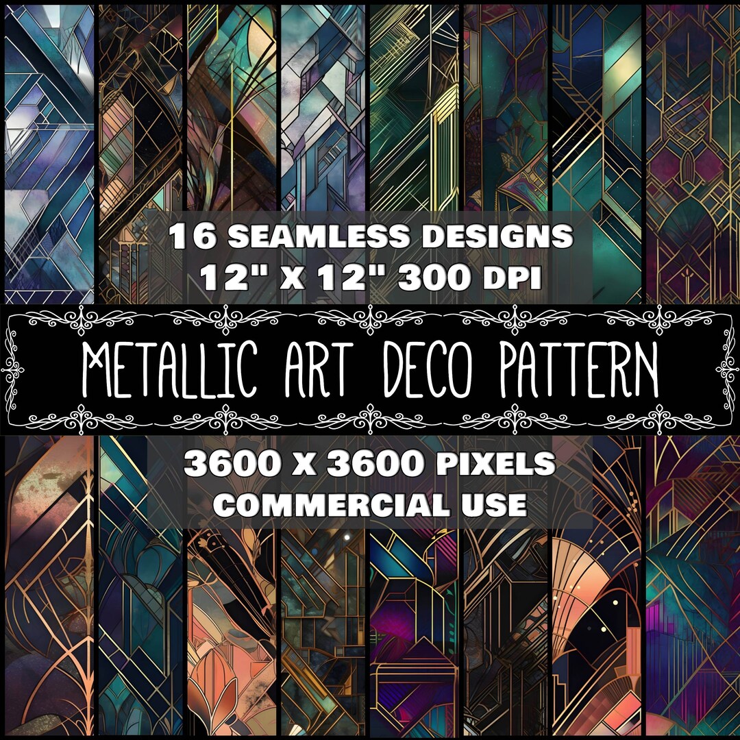 Digital Paper Art Deco Pattern Instant Download Seamless Digital ...
