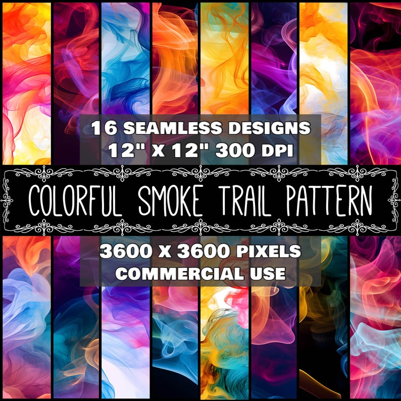 Digital Paper Smoke Pattern Instant Download Seamless Digital Colored ...