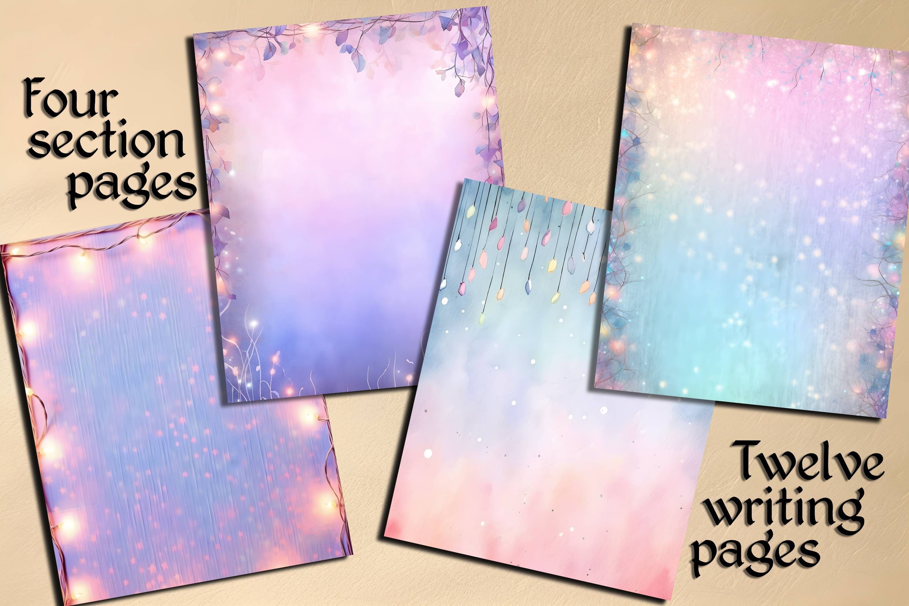 Digital Journal Fairy Lights Pattern Instant Download Digital Journal ...