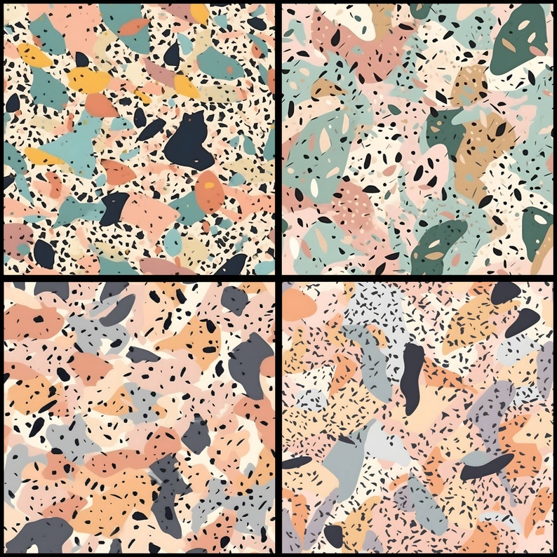 Digital Paper Terrazzo Pattern Instant Download Seamless Digital ...