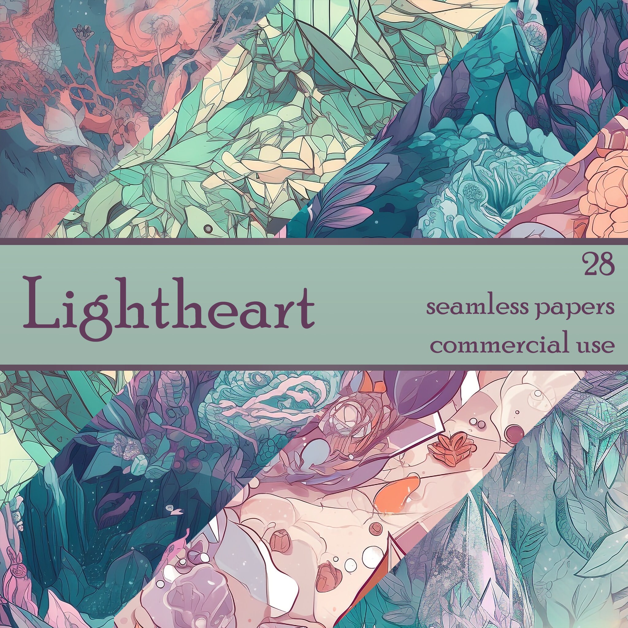 Printable Seamless Digital Paper Textures Lightheart Instant Download ...