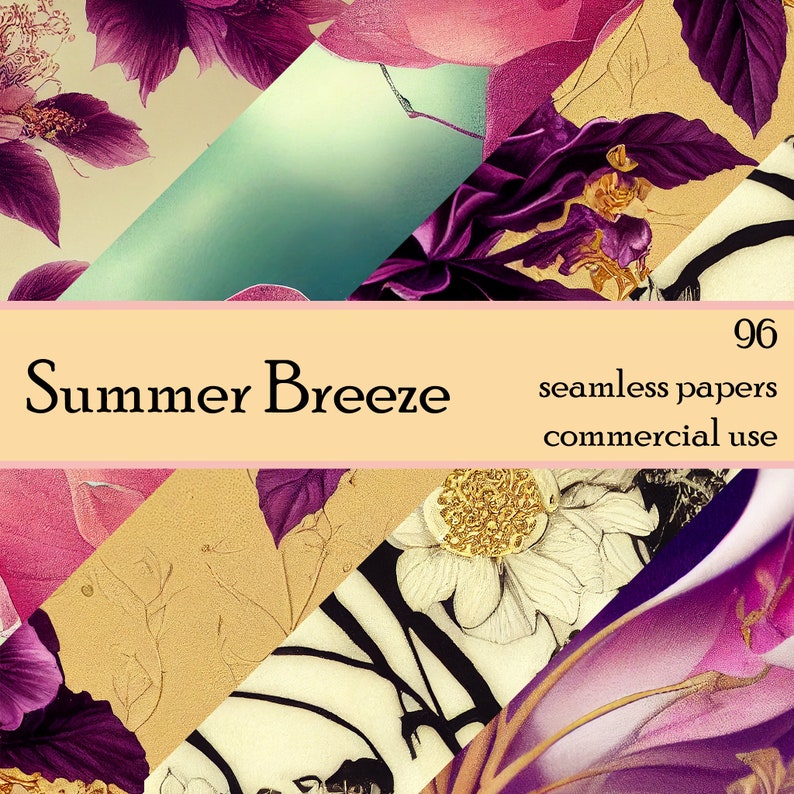 Printable Seamless Digital Paper Textures Summer Breeze - Etsy