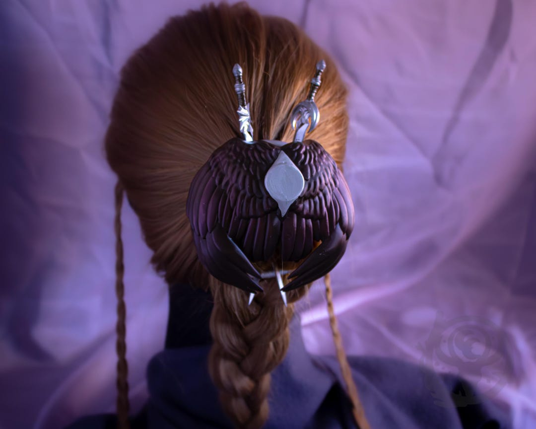 Angel Wing Heraldry Hair Bun Holder and Sword Pins - Dark Academia ...