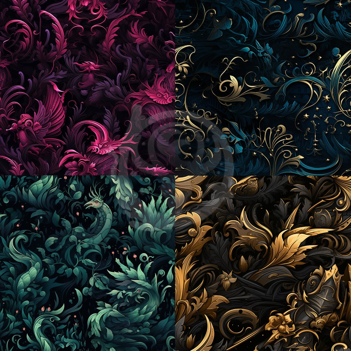 Printable Seamless Digital Paper Textures High Fantasy Instant Download ...