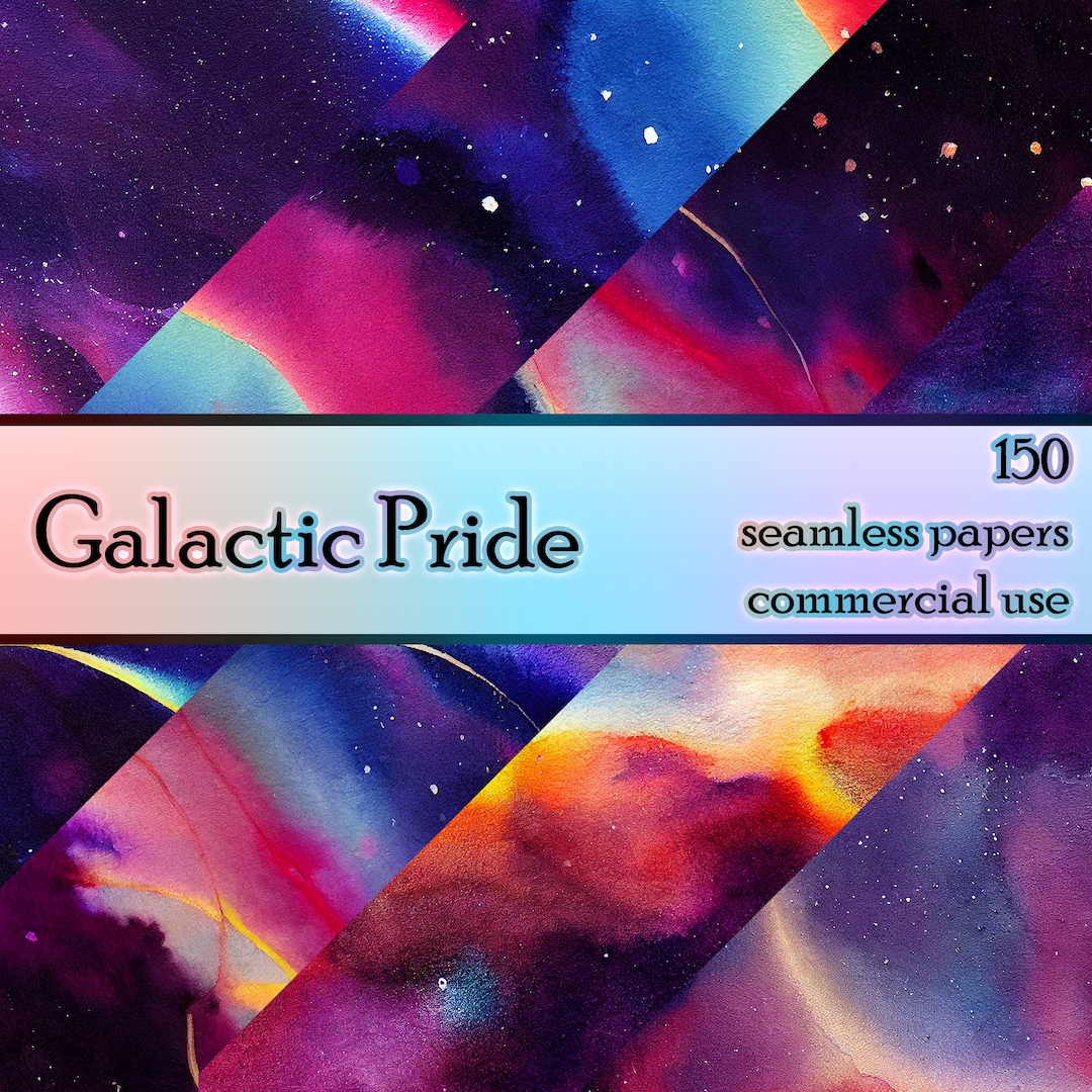 Printable Seamless Digital Paper Textures Galactic Pride Instant ...