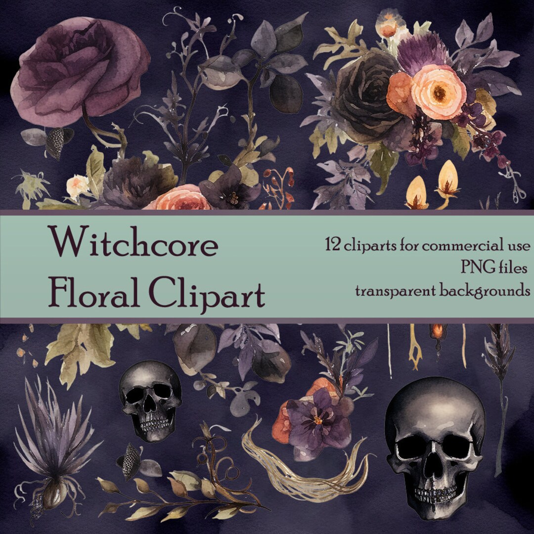 Witchcore / Cottagecore Floral Clipart Instant Download Printable ...