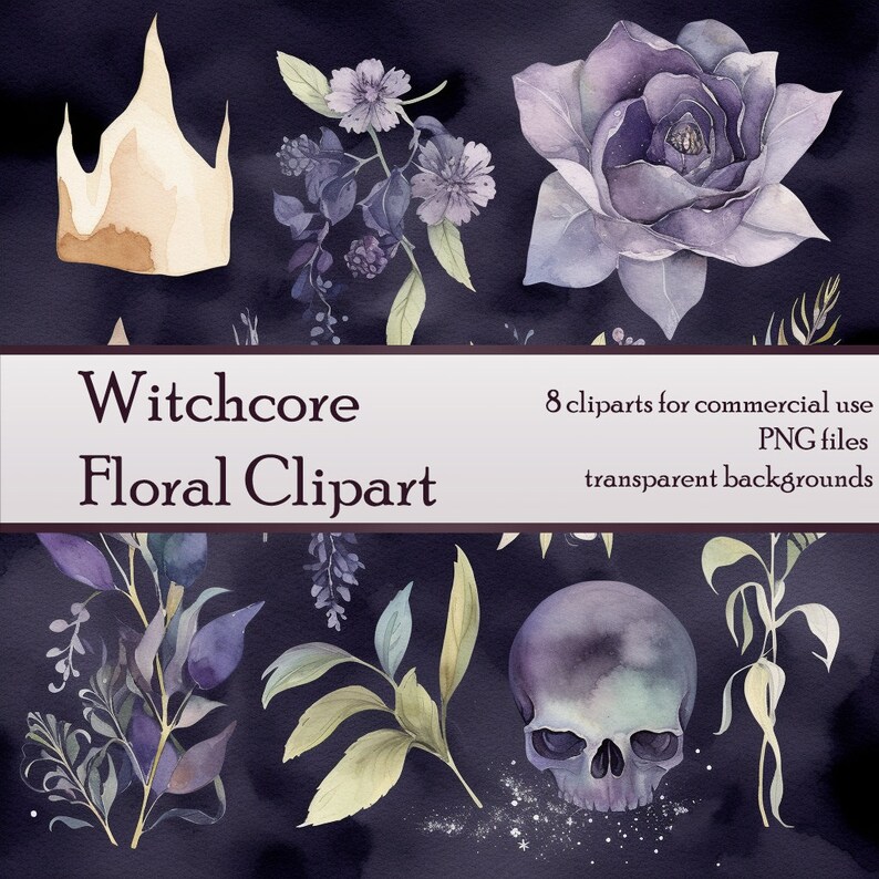 Witchcore / Cottagecore Floral Clipart Instant Download - Etsy