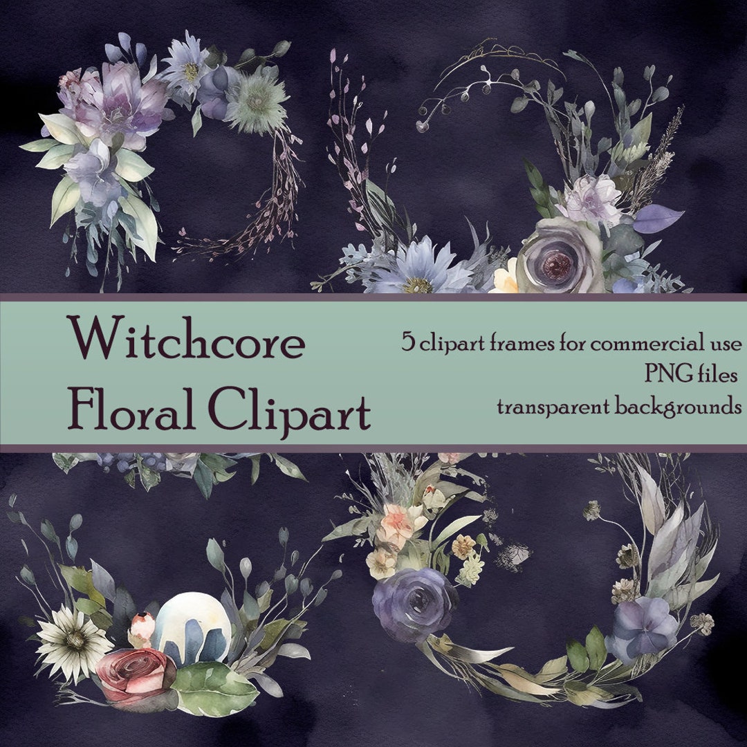 Witchcore / Cottagecore Floral Clipart Instant Download Printable ...