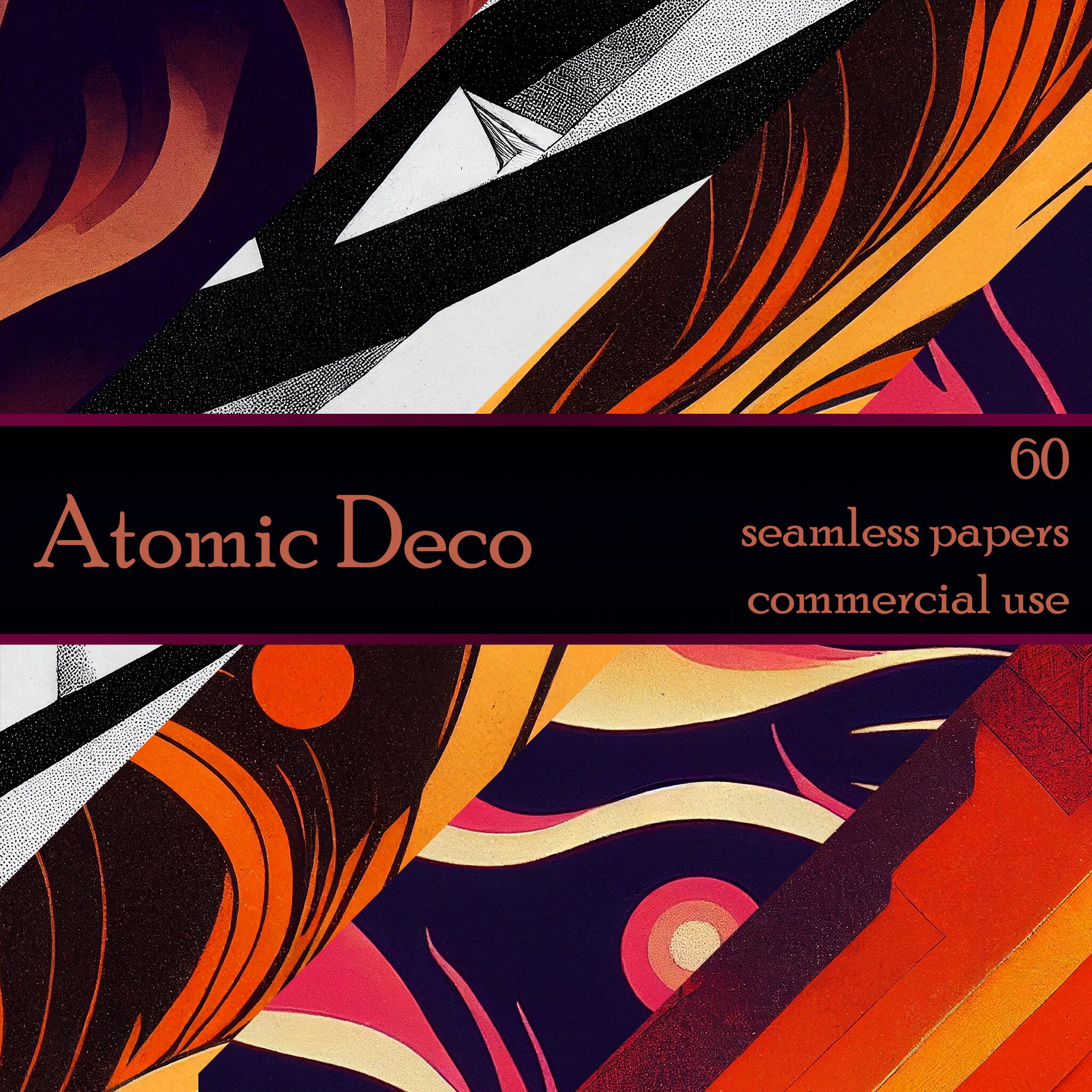 Printable Seamless Digital Paper Textures Atomic Deco Instant Download ...