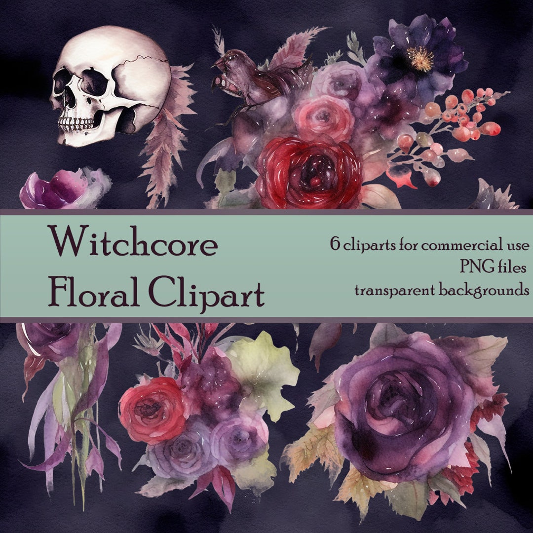 Witchcore / Cottagecore Floral Clipart Instant Download Printable ...