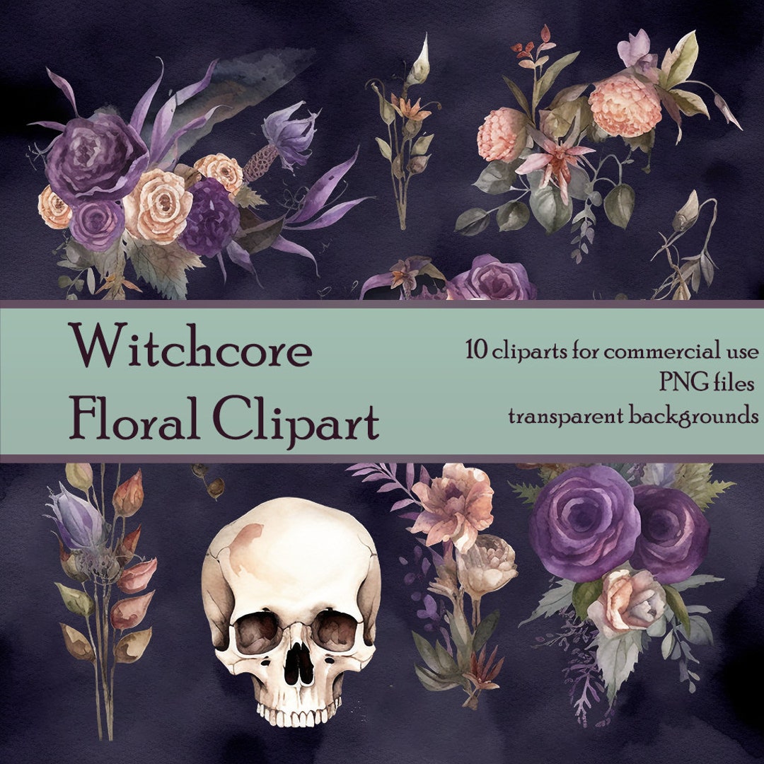 Witchcore / Cottagecore Floral Clipart Instant Download Printable ...