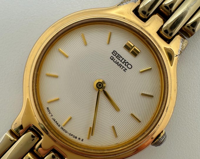 Vintage Seiko Gold Quartz Watch – 22mm – Japan Movement – Gold Womens ...