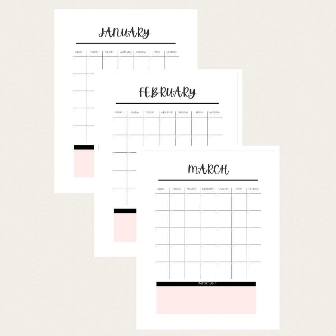 Pink Undated Planner- Digital Download - Etsy