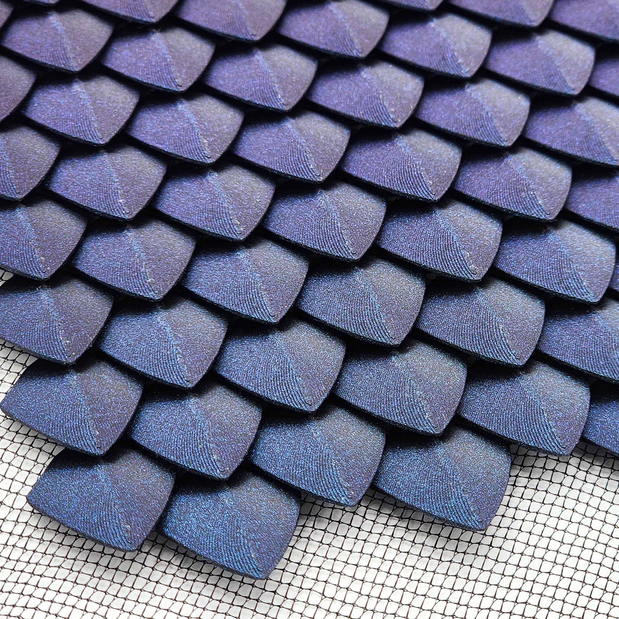 3D Printed Metallic Dragon Scales, Printed on Mesh Fabric, for Fantasy ...