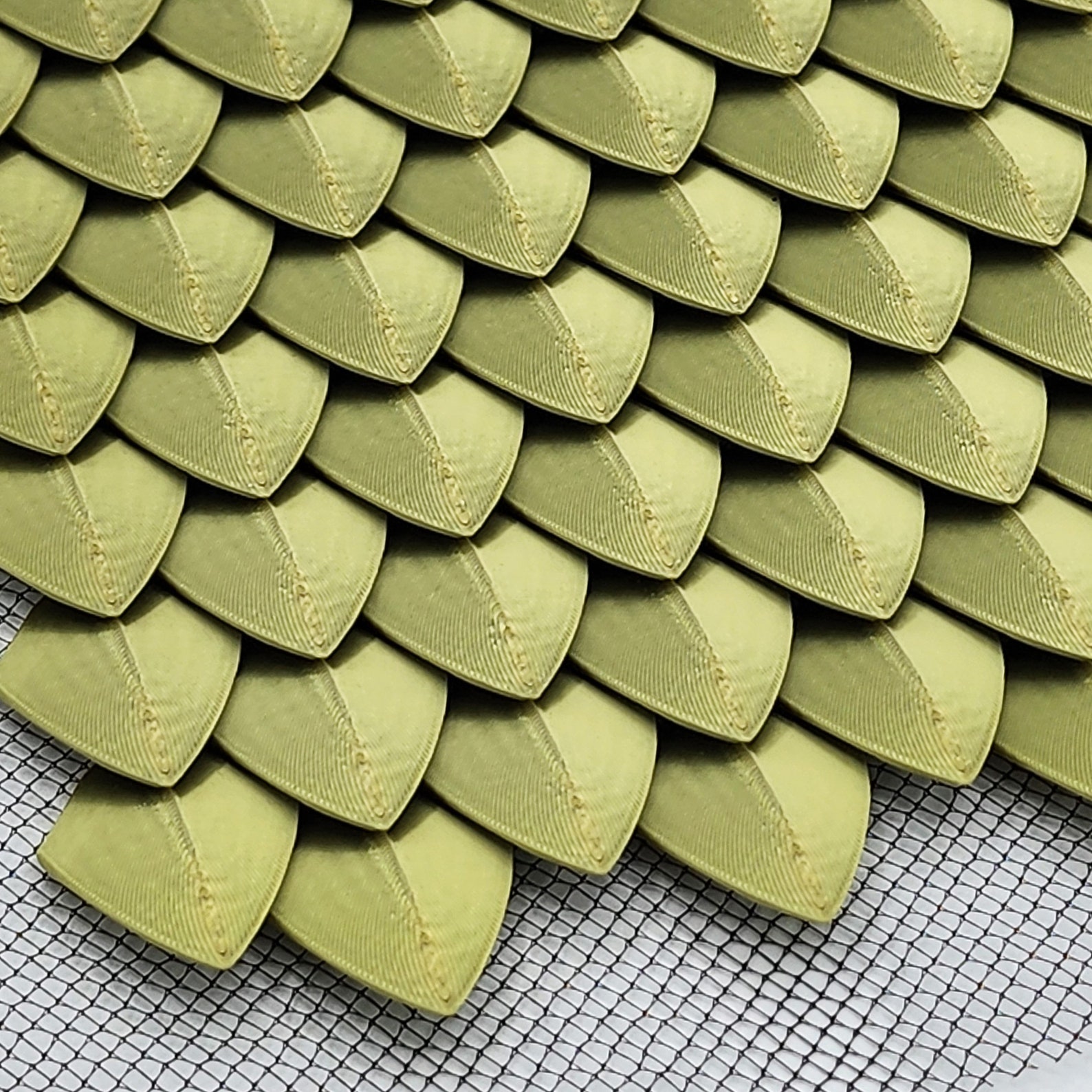 3D Printed Metallic Dragon Scales, Printed on Mesh Fabric, for Fantasy ...