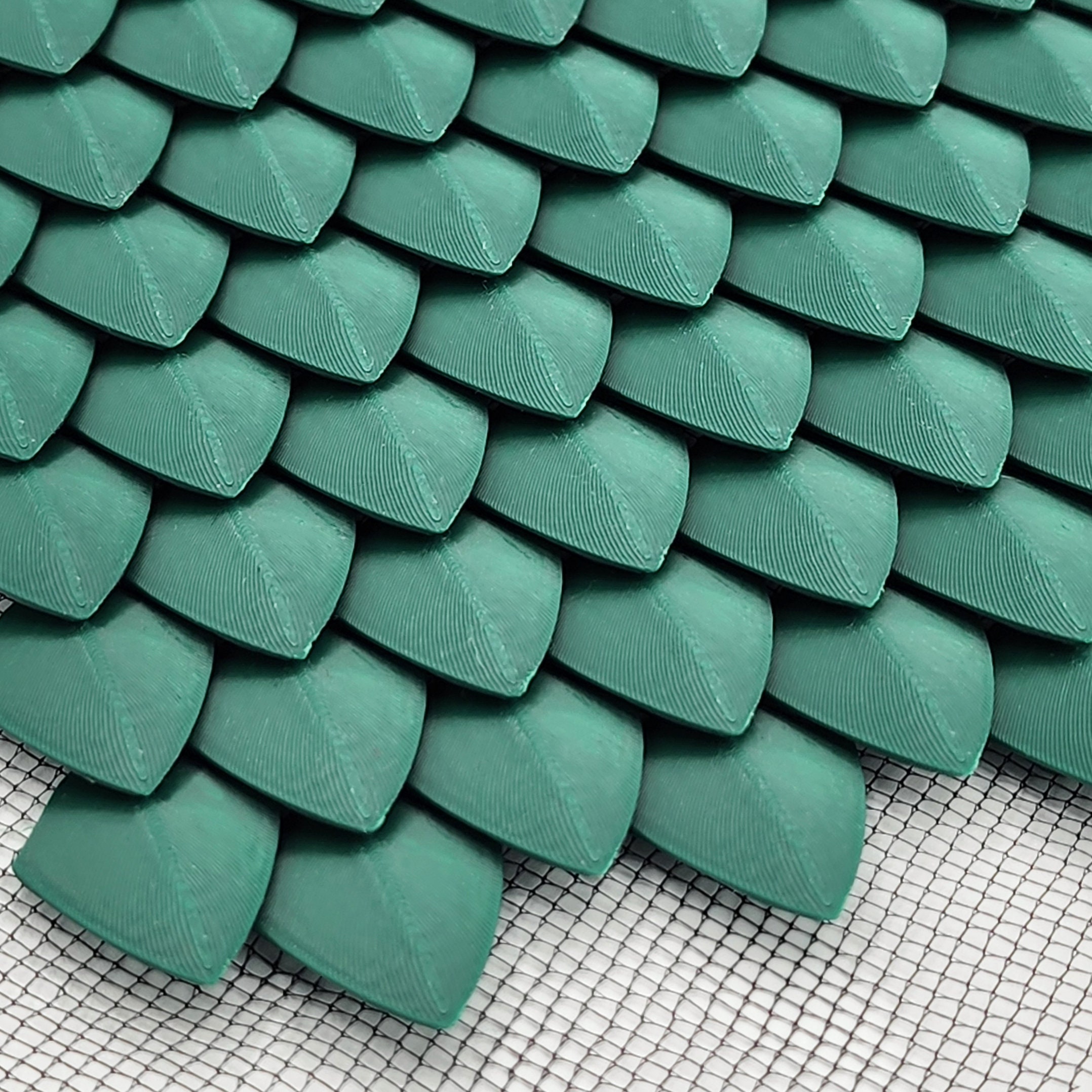 3D Printed Metallic Dragon Scales, Printed on Mesh Fabric, for Fantasy ...