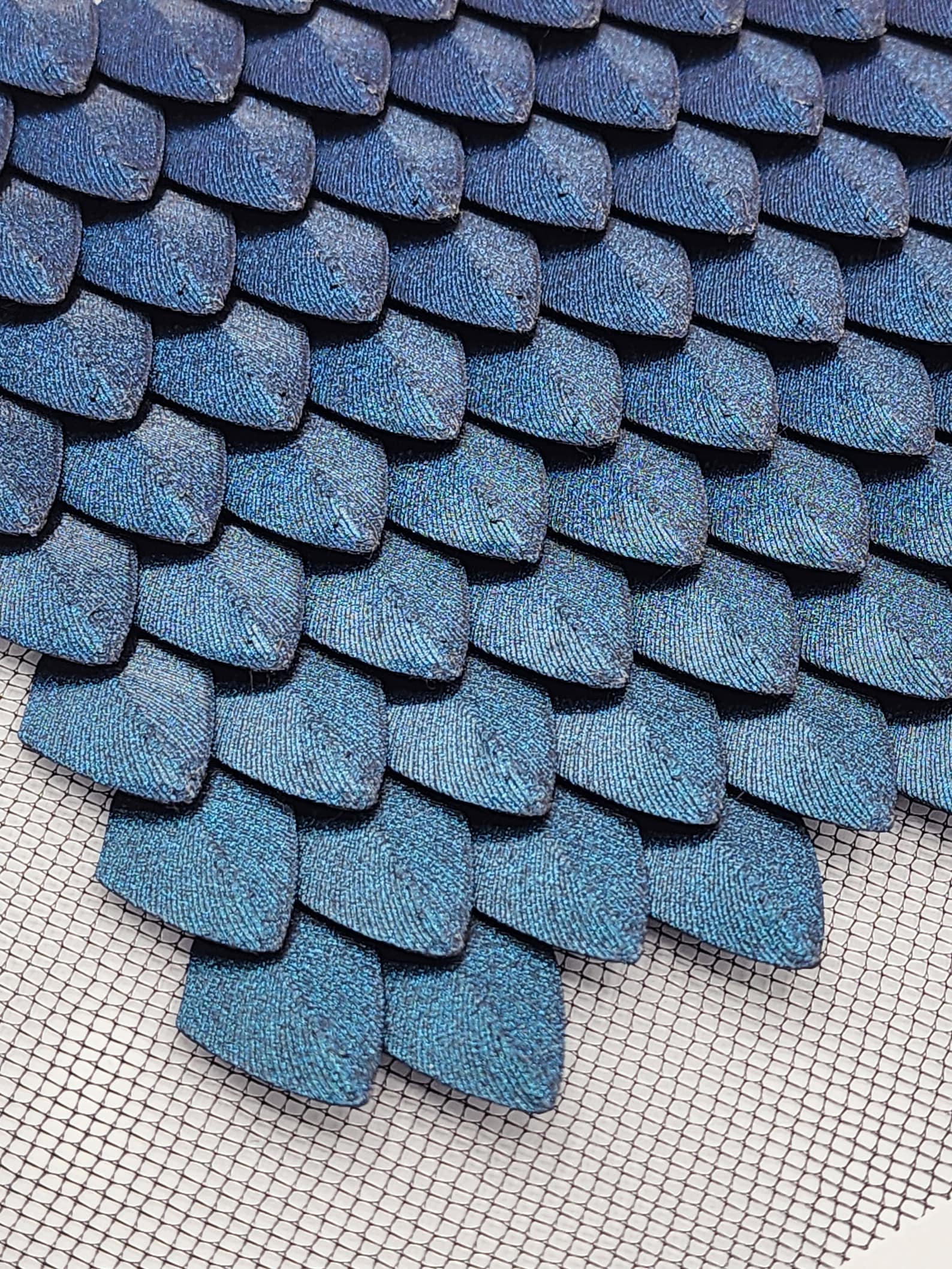 3D Printed Metallic Dragon Scales, Printed on Mesh Fabric, for Fantasy ...