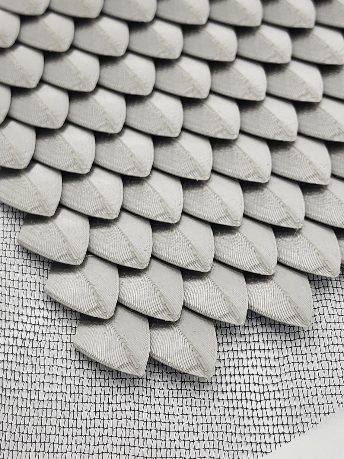 3D Printed Metallic Dragon Scales, Printed on Mesh Fabric, for Fantasy ...