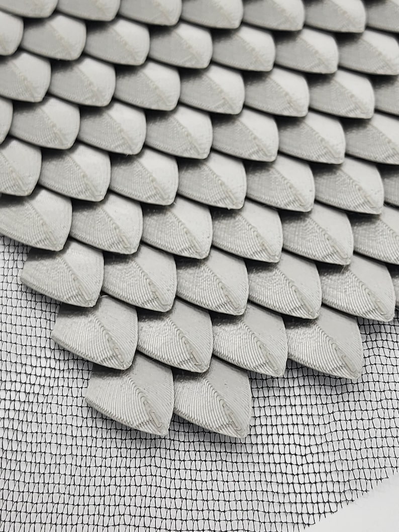 3D Printed Metallic Dragon Scales Printed on Mesh Fabric for - Etsy